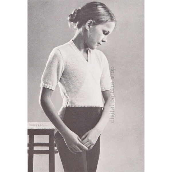 Ballet Wrap Sweater Knitting Pattern, Girls Hug-Me-Tight Crossover Top ...